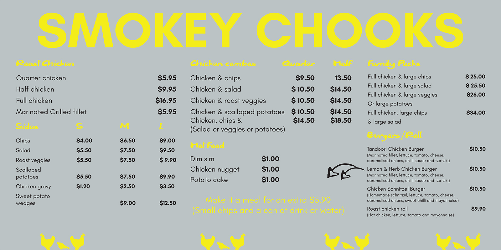 Menu - Smokey chooks