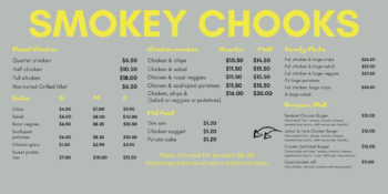 Menu – Smokey chooks